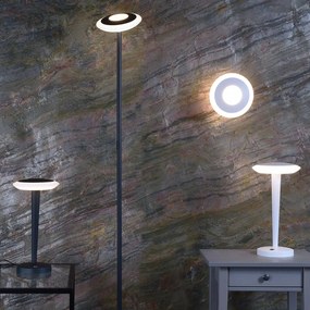 LED stojací lampa Bermuda, hlava sklopná, bílá