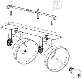 Eglo 43432 - Bodové svítidlo BARNSTAPLE 2 2xE27/40W/230V