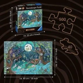 Ravensburger Dřevěné puzzle Kouzelný les / 500 dílků / od 14 let