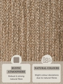 Kusový koberec Jute Braided 106006 Grey Brown ovál, 160x230 ovál, hnedá, chodba / predsieň, Hanse Home