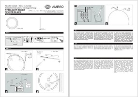 Starlight ronde senzor black zrcadlo na chodbu do předsíně nástěnné do koupelny 412-078