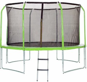 Trampolína COMFORT 366cm zelená s žebříkem