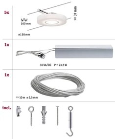 Paulmann 94109 - SADA 5xLED/4,3W Bodové svítidlo do lankového systému MAC 230V