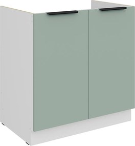 ARIA sb | dolní skříňka 80 ZL 2F dřezová | 80 cm | ANTI FINGERPRINT povrch | bílá/aquamarine