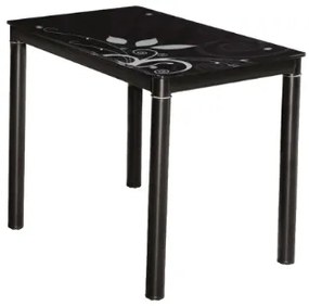 Jídelní stůl 80 cm Damion (černá + černá) (pro 4 osoby). 1050082