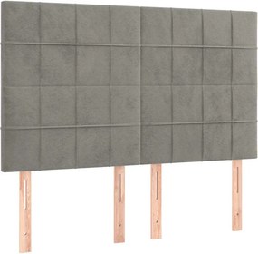 Box spring postel s matrací světle šedá 140x200 cm samet 3132681