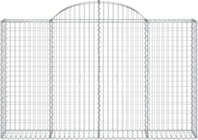 Klenuté gabionové koše 6 ks 200x30x120/140cm pozinkované železo 3146135