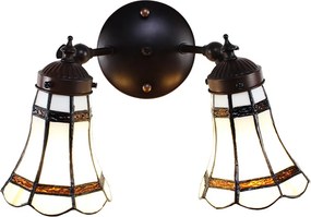 Nástěnná lampa Tiffany s bílými stínidly BrownLine - 30*23*23 cm E14/max 2*25W