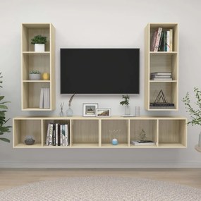 Nástěnné TV skříňky 4 ks dub sonoma kompozitní dřevo 3079883
