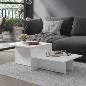 Konferenční stolek bílý s leskem 111,5x50x33cm kompozitní dřevo,  805573 HangarStore.cz