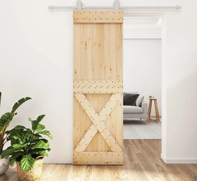 vidaXL Posuvné dveře s kováním 70 x 210 cm masivní borové dřevo [3203094]