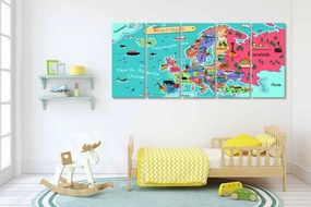 Malvis ® Dětský obraz Mapa Evropy Velikost: 150x70 cm