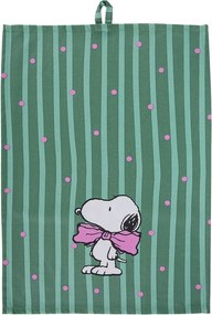 PEANUTS Utěrka Snoopy s motýlkem - zelená