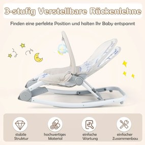 Costway 2 v 1 Baby houpačka skládací přenosná dětská houpačka s 3-nastavitelná