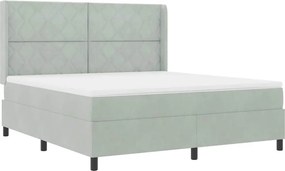 Postel s boxspringem s čelo Světle šedá 180 x 200 cm samet 3342074
