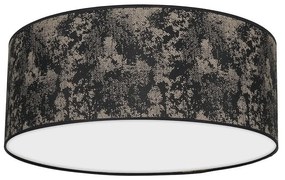 Stropní svítidlo Satino Round, 1x černé/zlaté textilní stínítko, (bílé plexisklo), (fi 40 cm)