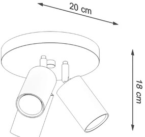 Stropní svítidlo Ring, 3x černé kovové stínítko, (možnost polohování)