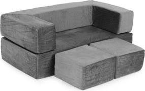Dětská modulární pohovka DIY 4 díly šedá