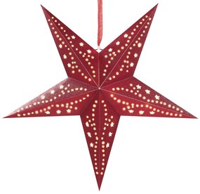 Sada 2 závěsných třpytivých hvězd s LED 45 cm červené MOTTI Beliani