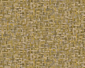 Vliesová tapeta žlutá, béžová, venkovská, ratan 377064 / Tapety na zeď 37706-4 Jungle Chic (0,53 x 10,05 m) A.S.Création