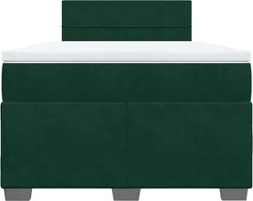 Box spring postel s matrací tmavě zelená 120x190 cm samet 3286261