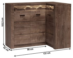 Kondela Rohová komoda, jasan tmavý, INFINITY I-15