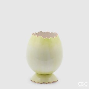 Keramická váza vejce skořápka zelená, 20x16 cm