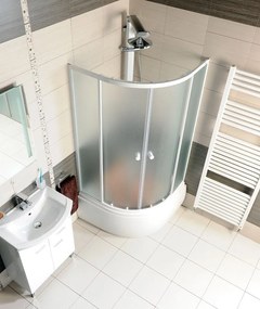 Aqualine, Sprchová vanička akrylátová, čtvrtkruh 90x90x28cm včetně nožiček, R550, C93