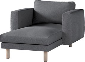 Potah na IKEA Norsborg šezlong s loketními opěrkami barva šedá látka pletený vzor
