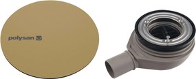 Polysan - Vaničkový sifon Mirai, průměr 90 mm, s krytkou, matná zlatá 72730GB