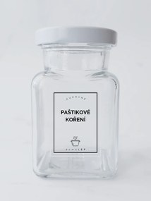Samolepka na kořenky PAŠTIKOVÉ KOŘENÍ průhledná 3 × 4 cm tučné písmo
