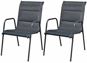 Zahradní bistro set 3 ks kov / textilen Dekorhome Černá