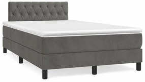Box spring postel s matrací tmavě šedý 120x190 cm samet - Default Title