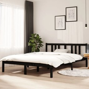 Rám postele černý masivní dřevo 140 x 200 cm,  814888 HangarStore.cz