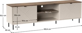 TV stolek, kašmír/dub castello, EYCO 2D/180
