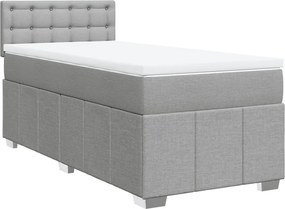 Box spring postel s matrací světle šedý 100 x 200 cm textil 3289293