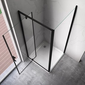 BPS-koupelny Čtvercový sprchový kout HYD-OK04B-BL 80x80 černá/transparent - bez vaničky