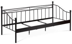 Postel BED-1905 BK jednolůžko 90x200 cm, kov černý lak polomat