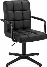 LuxuryForm DESIGN Otočná židle VERONA BLACK na černém kříži - černá