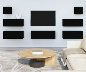 vidaXL 7dílný set TV skříněk kompozitní dřevo [3114548] Barva: Černá