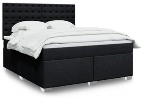 Box spring postel s matrací černá 180x200 cm textil 3292883
