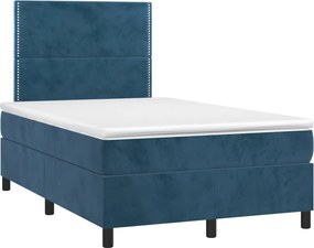 Box spring postel s matrací tmavě modrá 120x190 cm samet 3269993