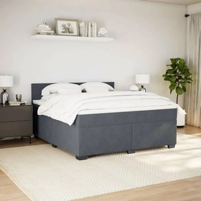 Box spring postel s matrací tmavě šedá 180x200 cm samet 3286379