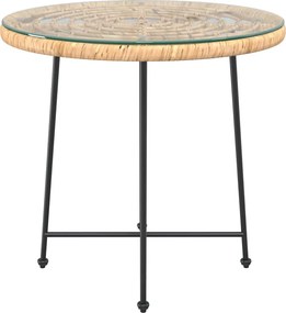 Jídelní stůl Ø 80 cm tvrzené sklo a ocel 319436