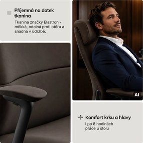 Křeslo kancelářské čalouněné ředitelské hnědé: COMMAND