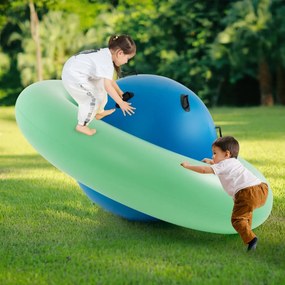 Costway Nafukovací kupolová houpačka pro děti 223 cm velká – modrá a zelená