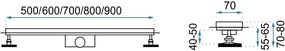 Rea Pro, lineární odtokový žlab 70cm GREEK, zlatá lesklá, REA-G8028