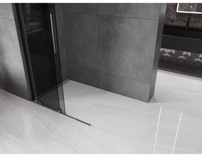Mexen Velar L, posuvná sprchová zástěna Walk-in 100 x 200 cm, 8mm šedé sklo, grafit broušený, 871-100-003-43-66