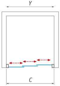 Sprchové dveře posuvné s oboustranným vstupem PD3N 1900 mm 950–1005 505 Transparent S Brillant PD3N/1000 413-1000000-00-02