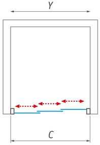 Sprchové dveře posuvné s oboustranným vstupem PD3N 1900 mm 950–1005 505 Transparent S Brillant PD3N/1000 413-1000000-00-02